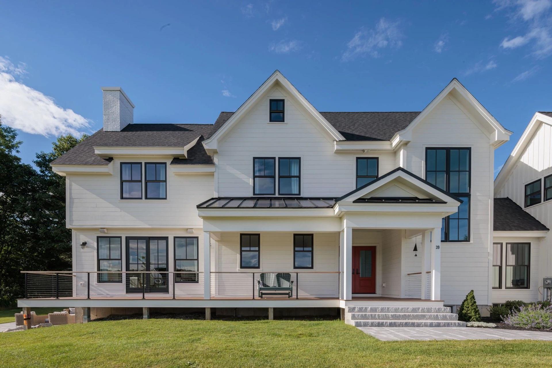 White Farmhouse Black Windows